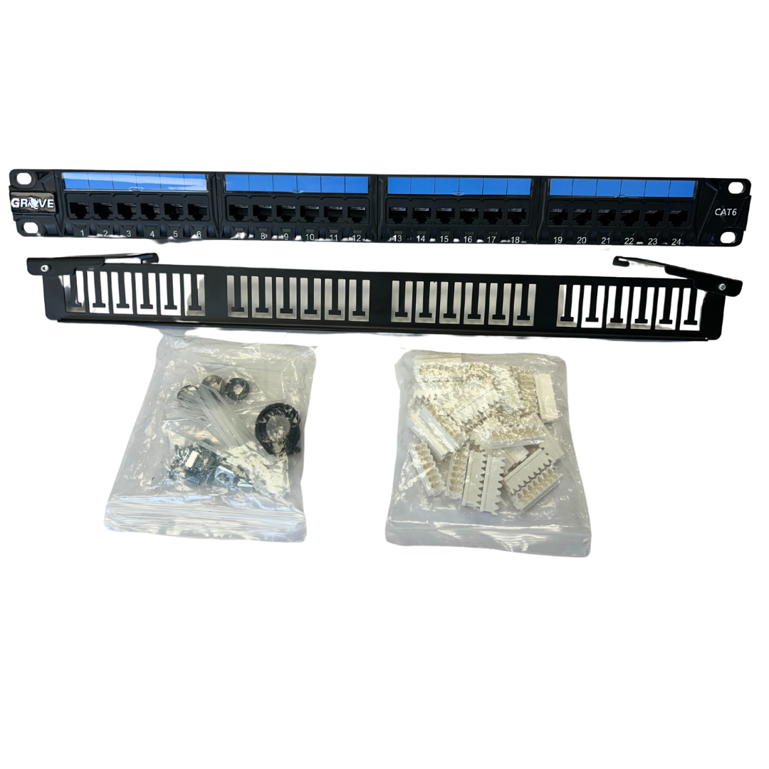 Cat6 PCB Patch Panel with Rear Manager | Loaded | Cat6 | 1PD – 1 Point ...