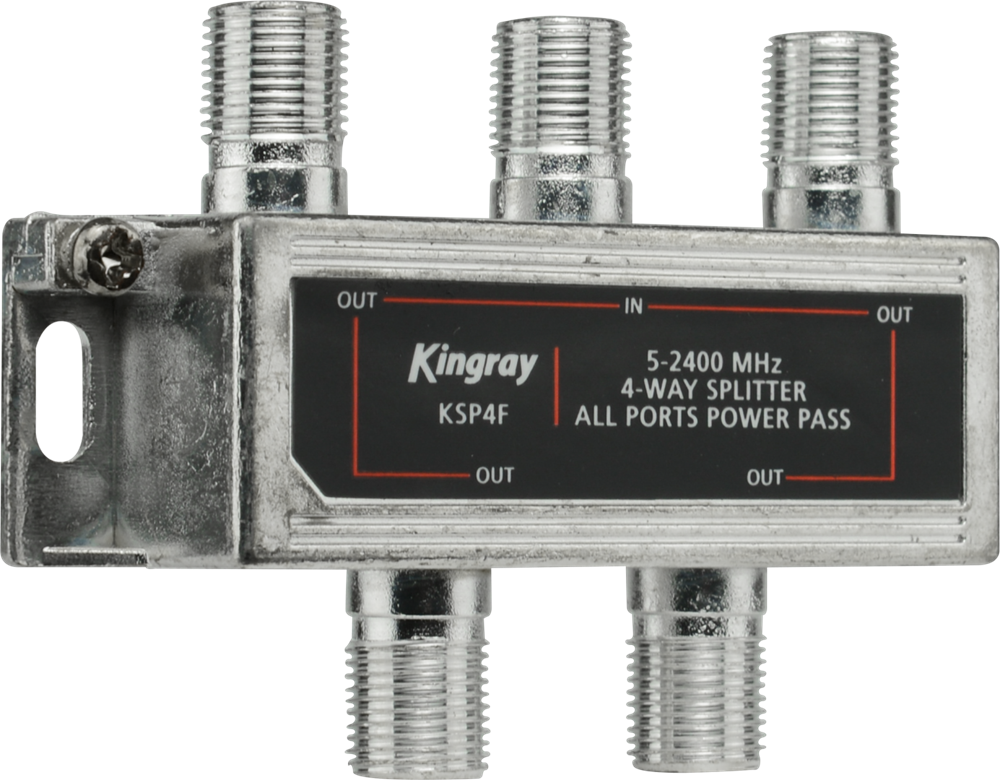 4 Way Splitter All Ports Power Pass | Foxtel Approved | Kingray | 1PD ...